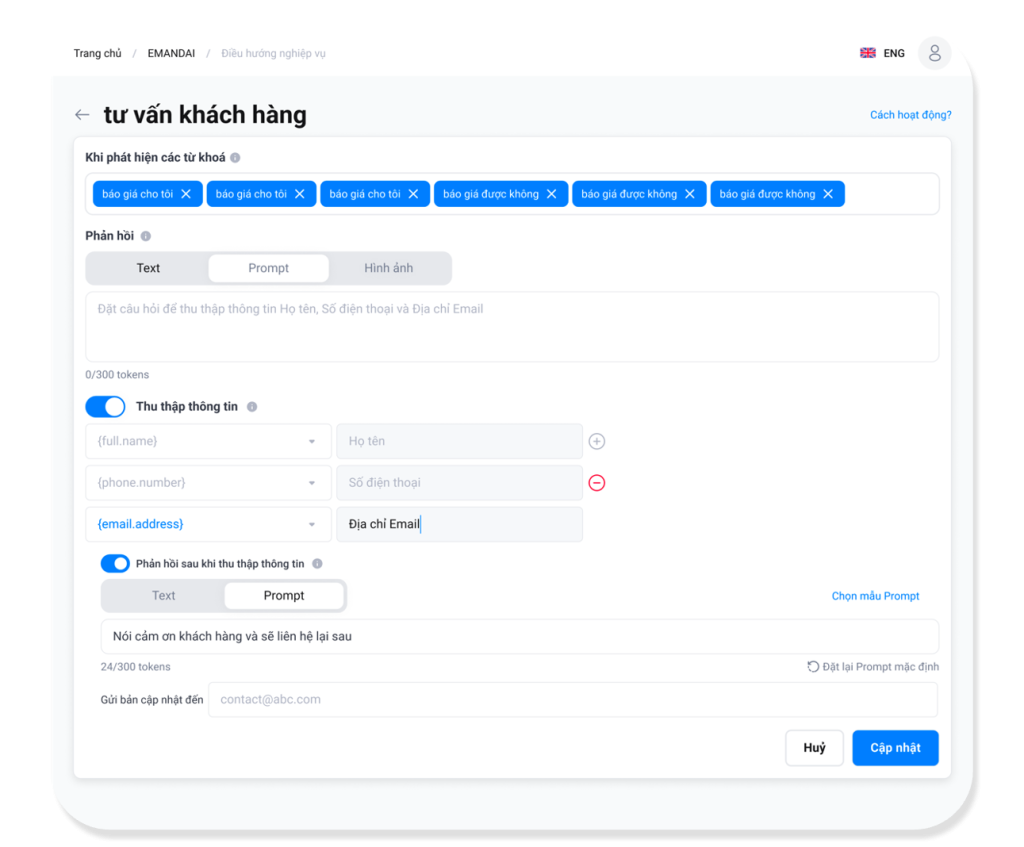 Dịch vụ cho thuê Nhân sự ảo AI – EM&AI - VAGENT